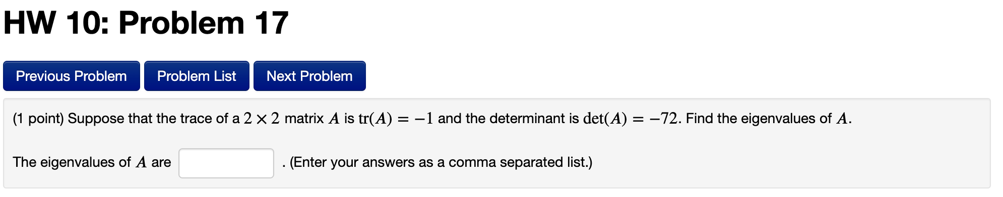 Solved HW 10: Problem 17 Previous Problem Problem List Next | Chegg.com
