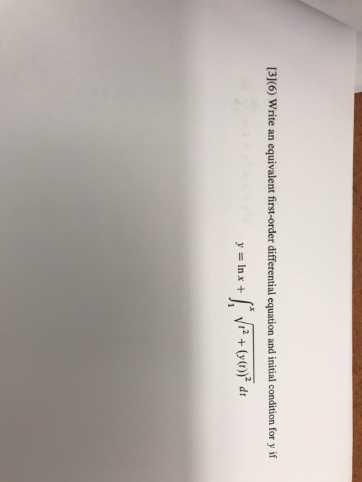 Solved [31(6) Write an equivalent first-order differential | Chegg.com