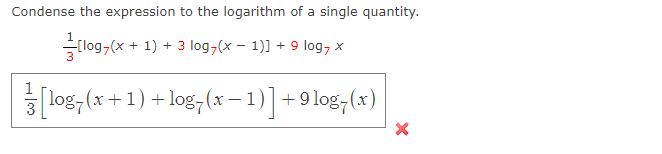 Solved Condense the expression to the logarithm of a single | Chegg.com