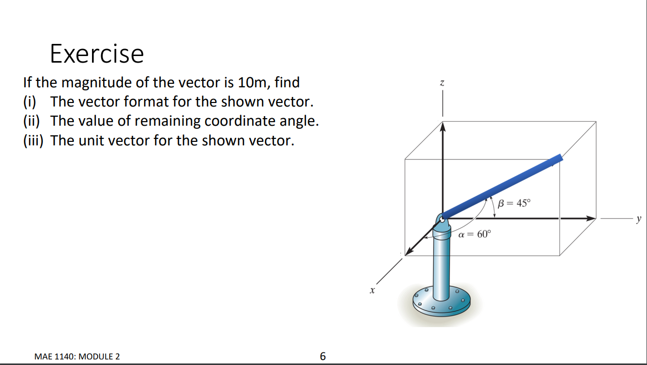 Solved Exercise If the magnitude of the vector is 10 m, find | Chegg.com