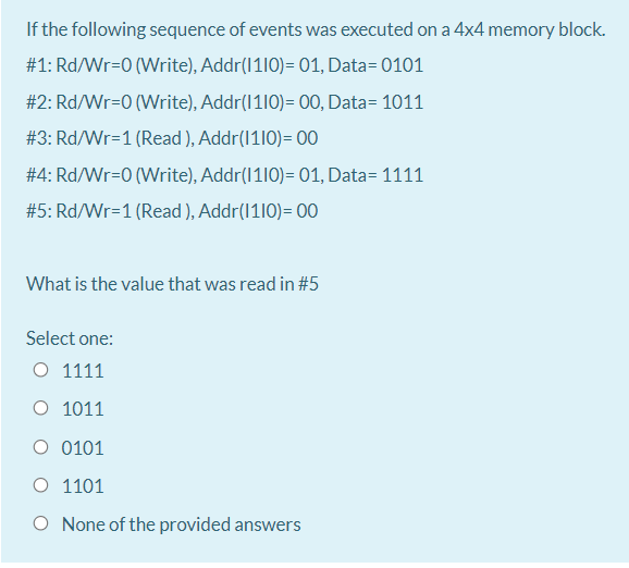 Solved If the following sequence of events was executed on a | Chegg.com