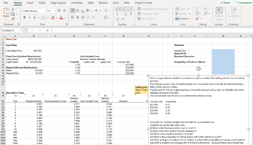 File Home Insert Draw Page Layout Formulas Data | Chegg.com