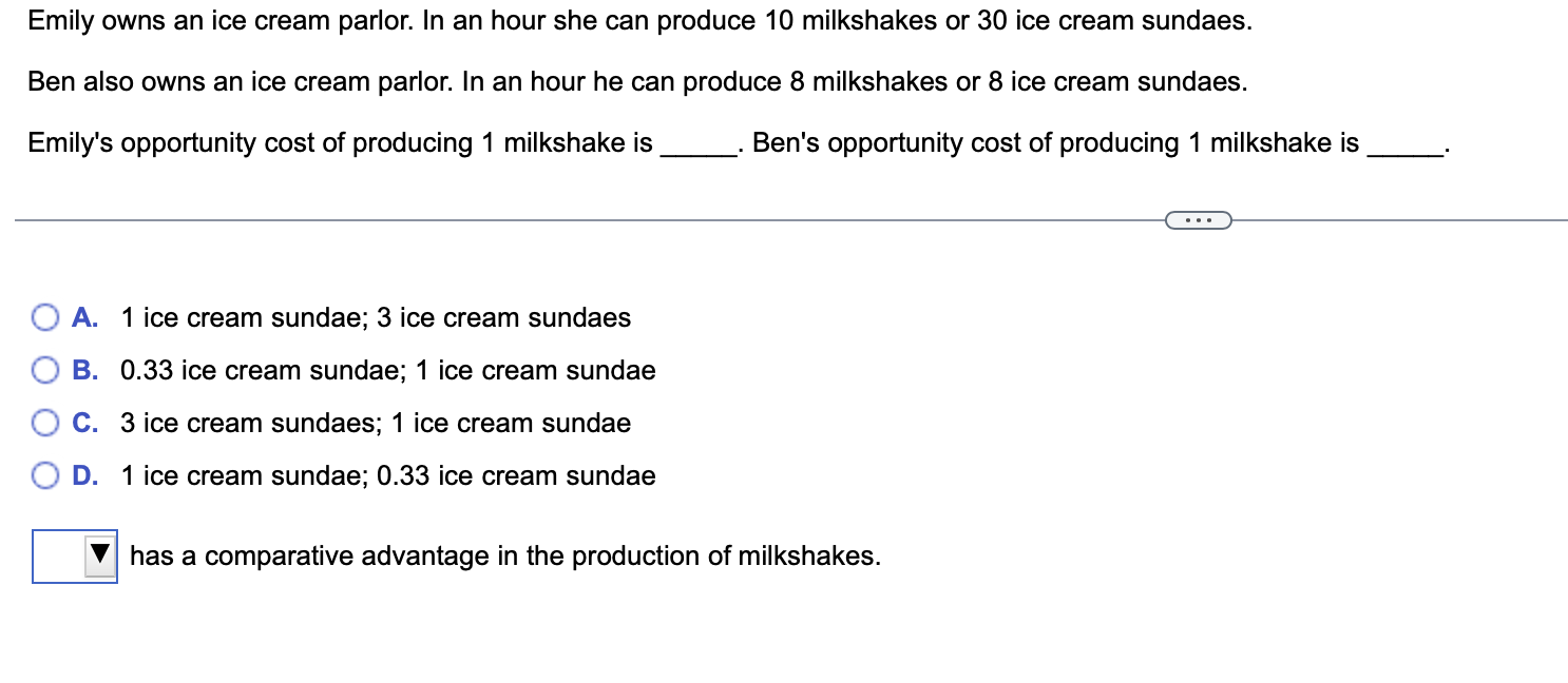 Solved Emily owns an ice cream parlor. In an hour she can | Chegg.com