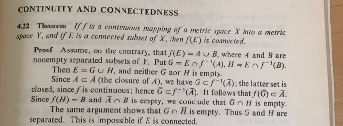 Solved Theorem If f is a continuous mapping of a metric | Chegg.com