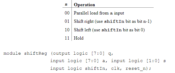 Design an n-bit shift register with an | Chegg.com