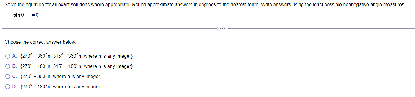 Solved Solve the equation for all exact solutions where | Chegg.com