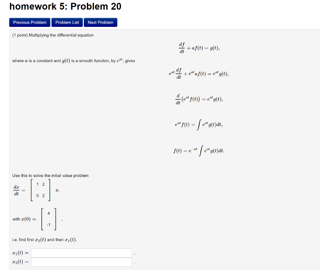 Solved homework 5: Problem 20 Previous Problem Problem List | Chegg.com