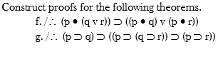Solved Construct proofs for the following theorems. f./:: | Chegg.com