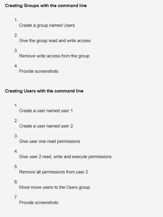Solved Creating Groups with the command line 1. Create a | Chegg.com