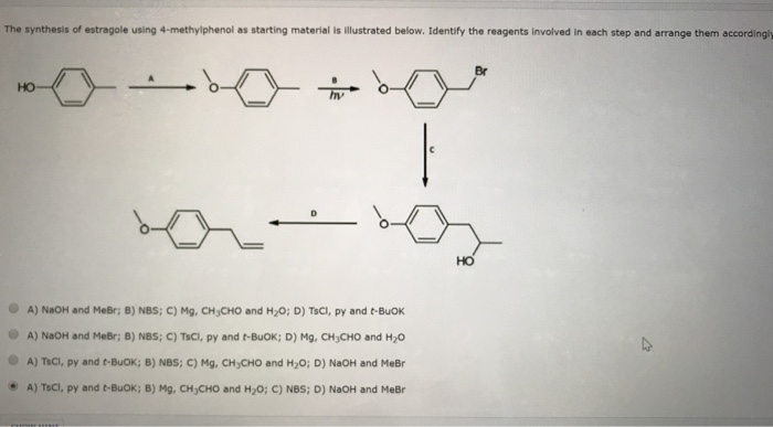 Solved The synthesis of estragole using 4-methylphenol as | Chegg.com