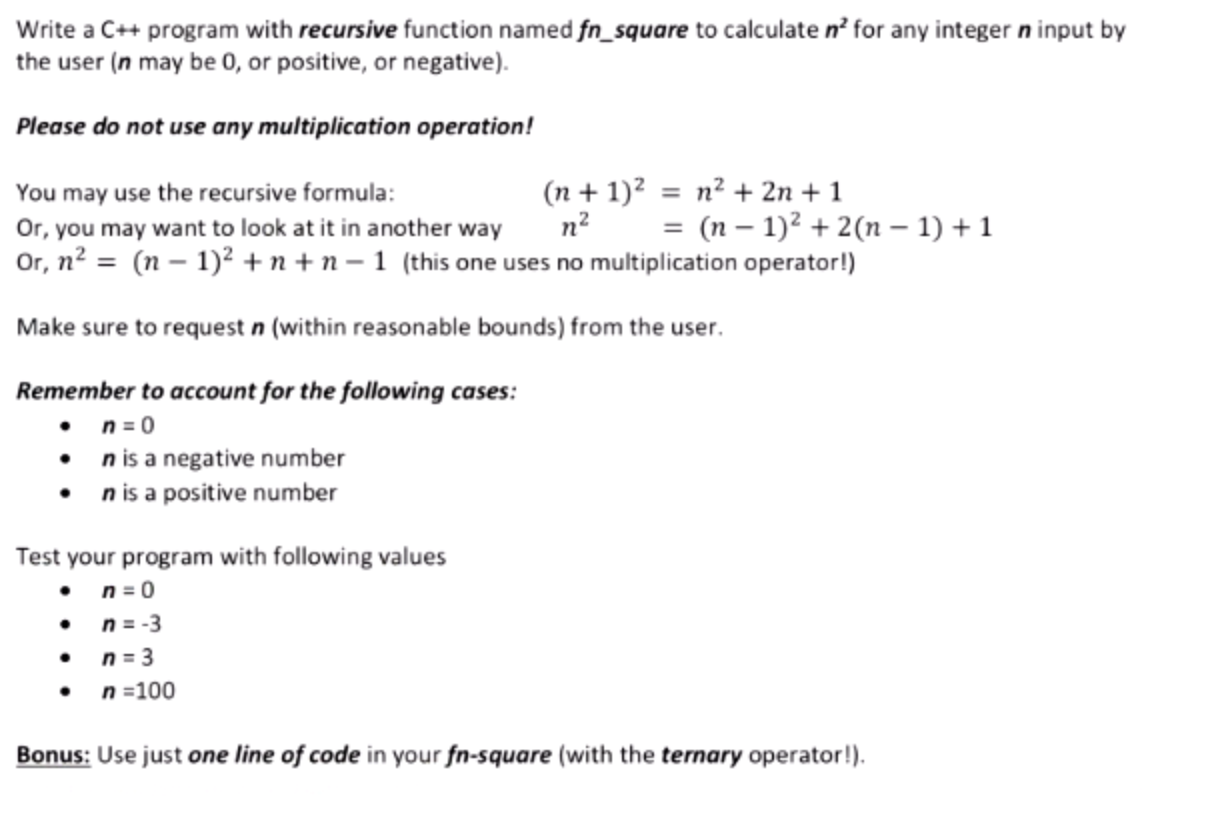 Solved Write a C++ program with recursive function named | Chegg.com