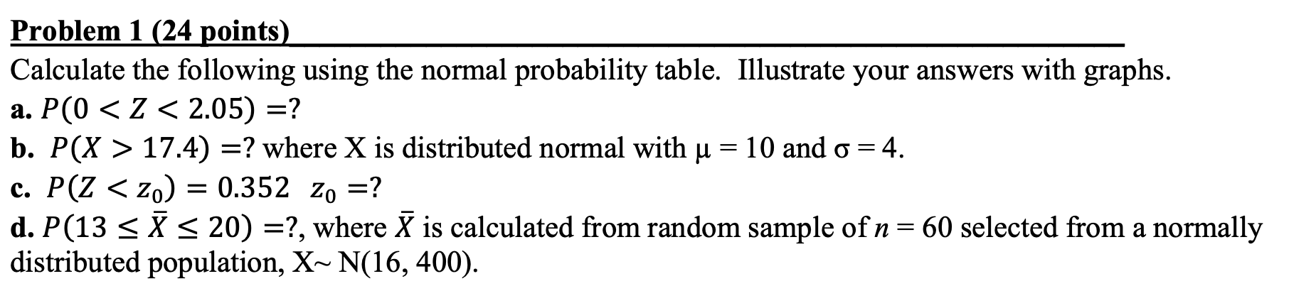Solved Problem 1 (24 points) Calculate the following using | Chegg.com
