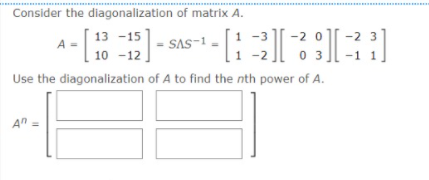 Solved Consider the diagonalization of matrix A. 13 -15 -3 | Chegg.com