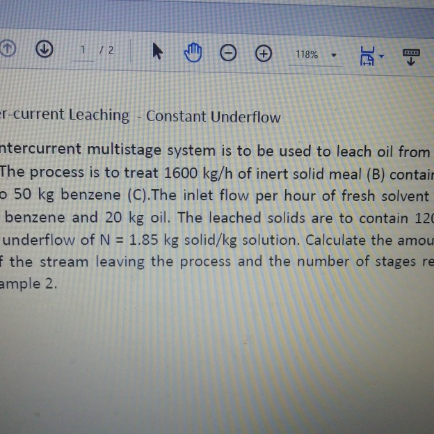A continuous counter current multistage system is to | Chegg.com
