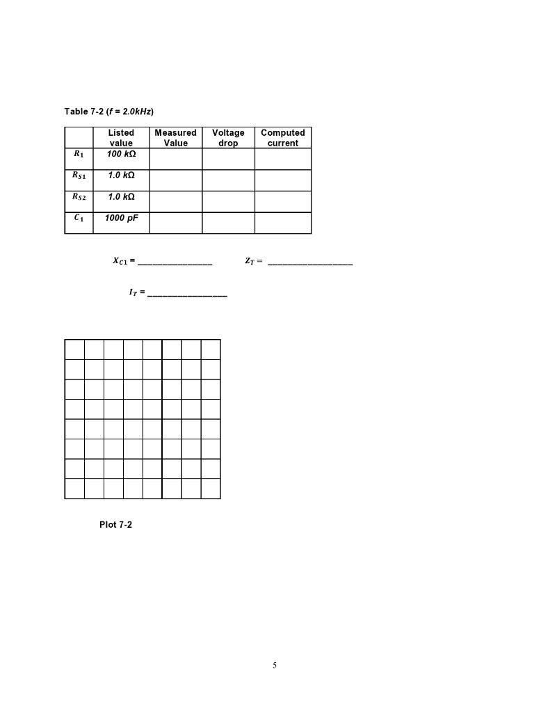 NAME: TECH-156 AC CIRCUITS LAB ASSIGNMENT # 7 | Chegg.com
