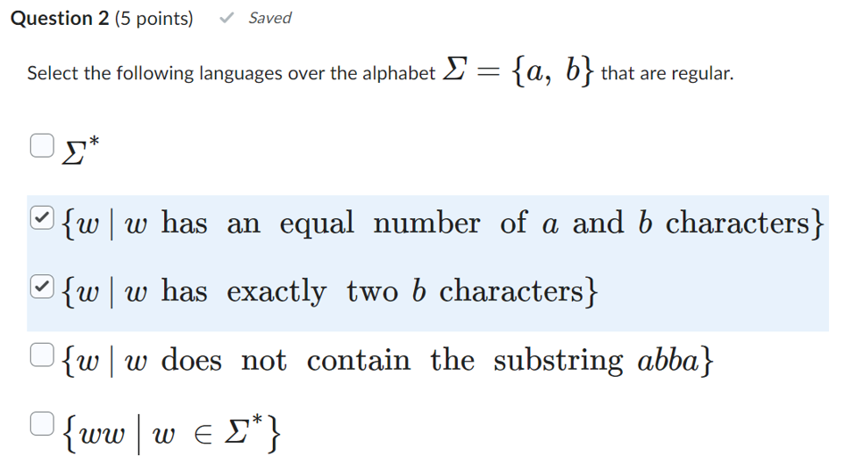 Solved Match the following languages over the alphabet | Chegg.com