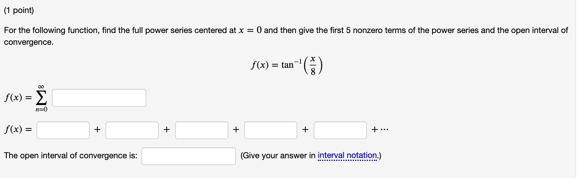 Solved (1 point) For the following function, find the full | Chegg.com