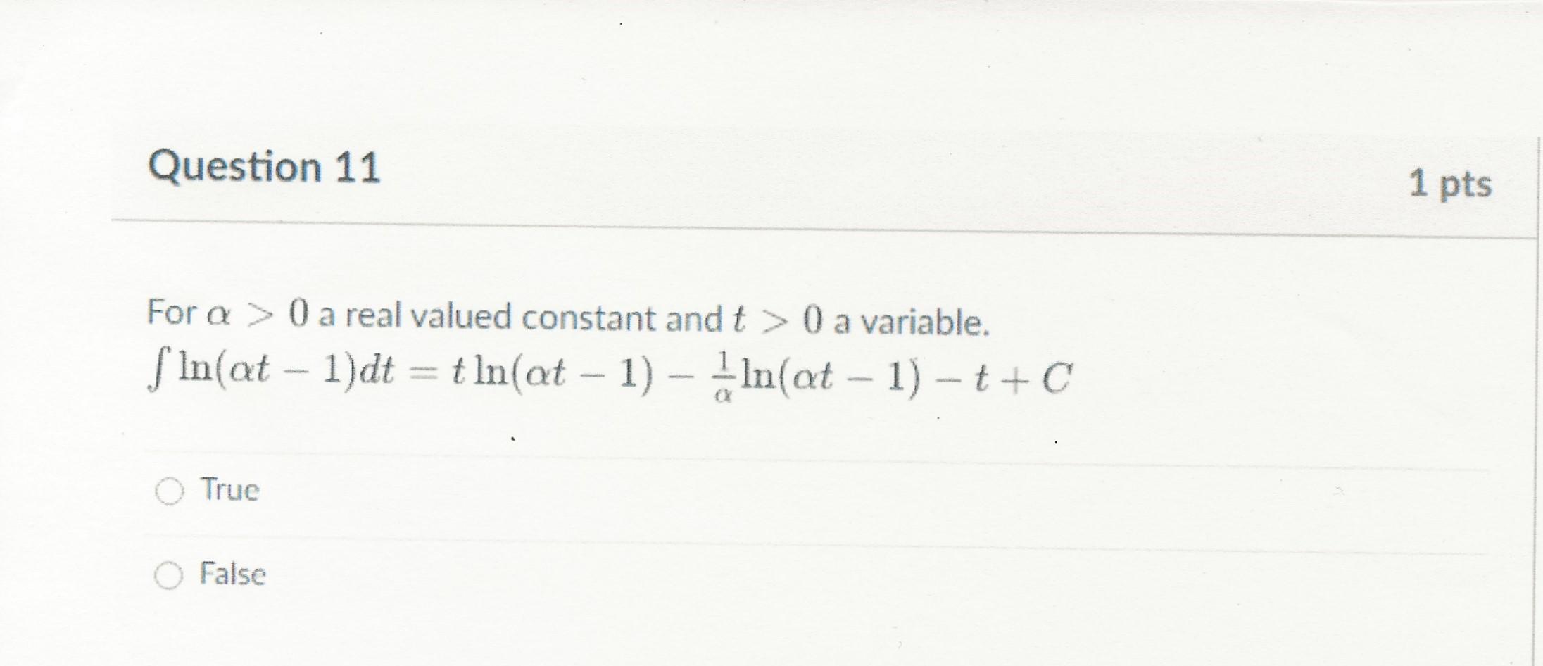 Solved For α>0 a real valued constant and t>0 a variable. | Chegg.com