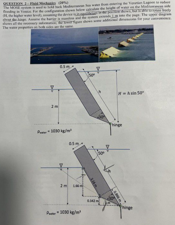 Solved The MOSE system is used to hold back Mediterranean | Chegg.com