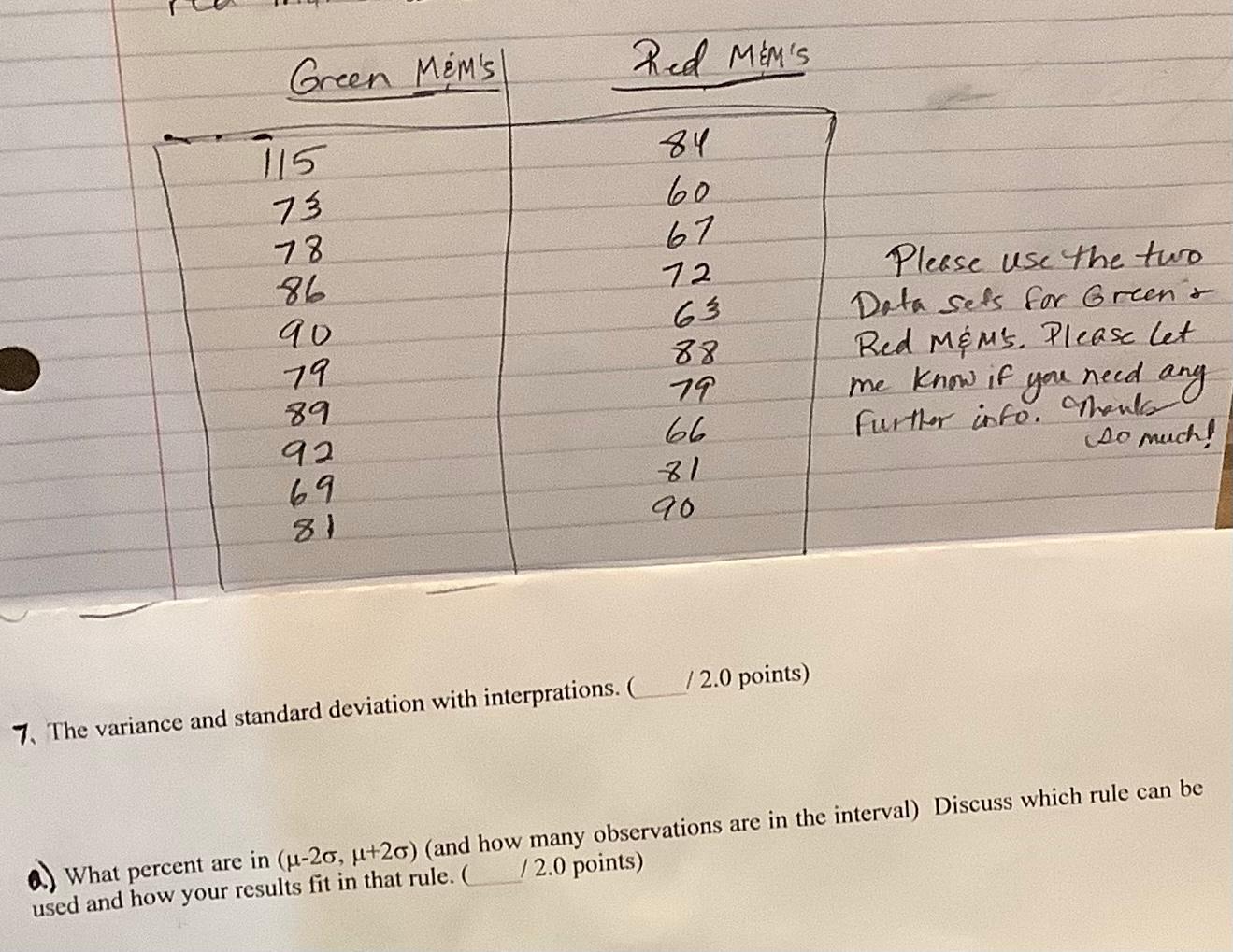Solved Red MEM'S Green Mem's 115 73 78 86 90 19 89 92 69 8) | Chegg.com