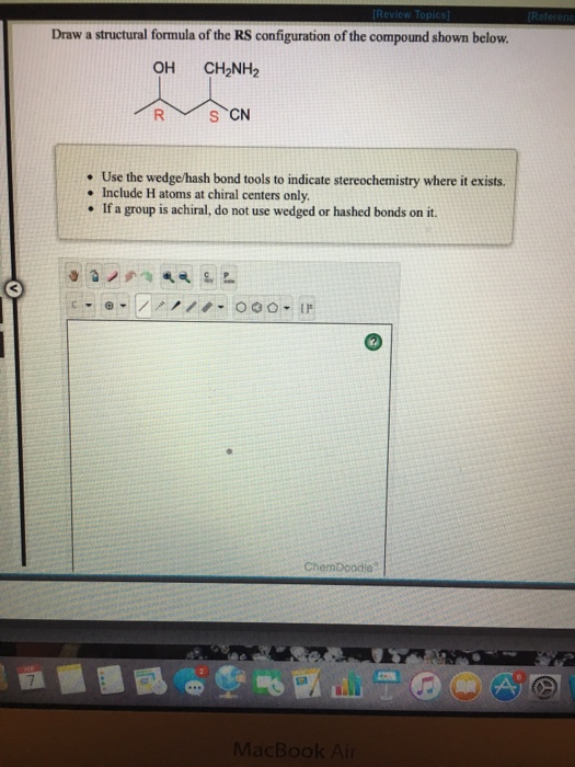 Solved Draw a structural formula of the RS configuration of | Chegg.com