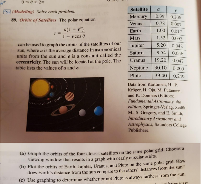 Solved (Modeling) Solve each problem. 89. Orbits of | Chegg.com