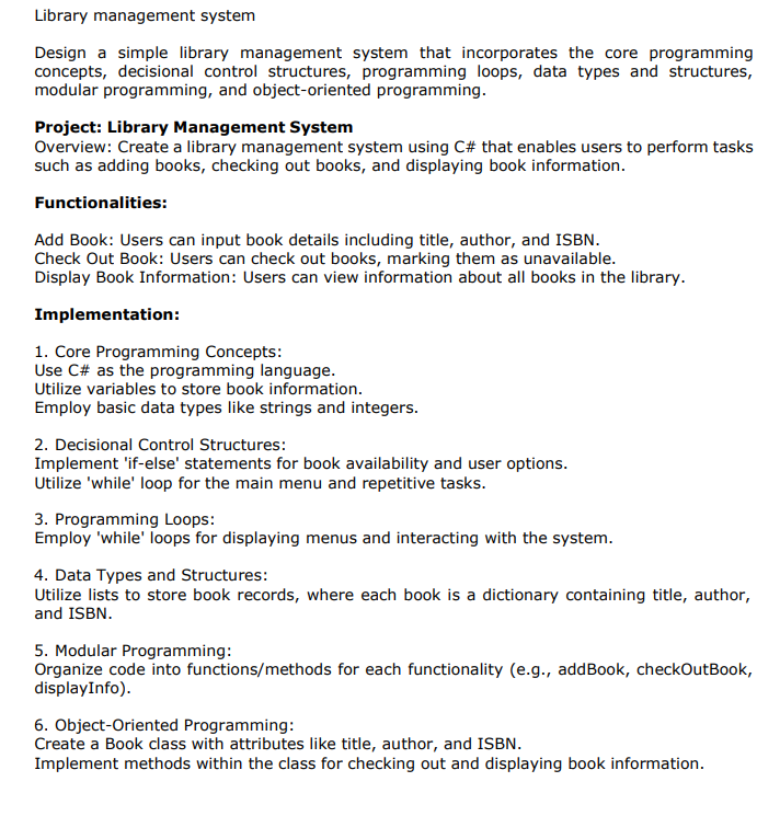 Solved Library Management System Design A Simple Library 