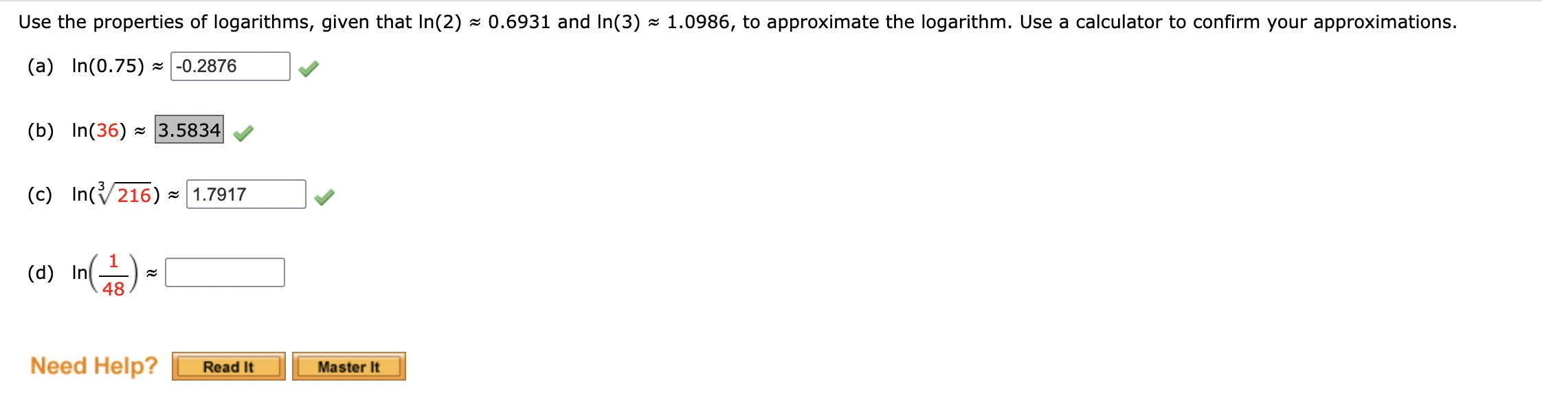 Solved Use the properties of logarithms, given that | Chegg.com