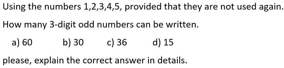 Solved Using the numbers 1,2,3,4,5, ﻿provided that they are | Chegg.com