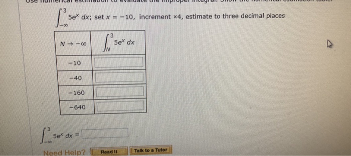 Solved Use numerical estimation to evaluate the improper | Chegg.com