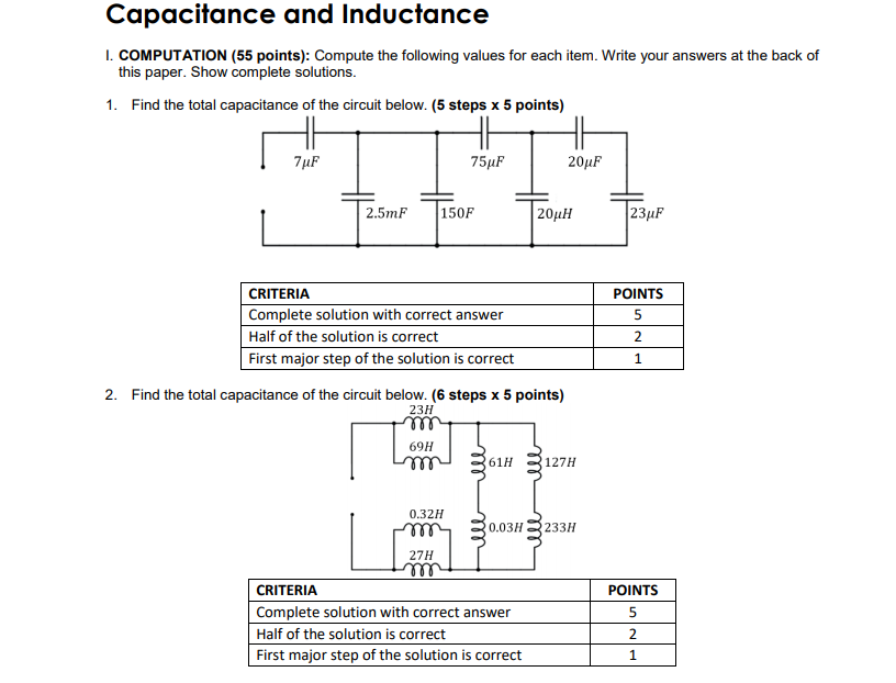 Solved Capacitance and Inductance 1. COMPUTATION (55 | Chegg.com