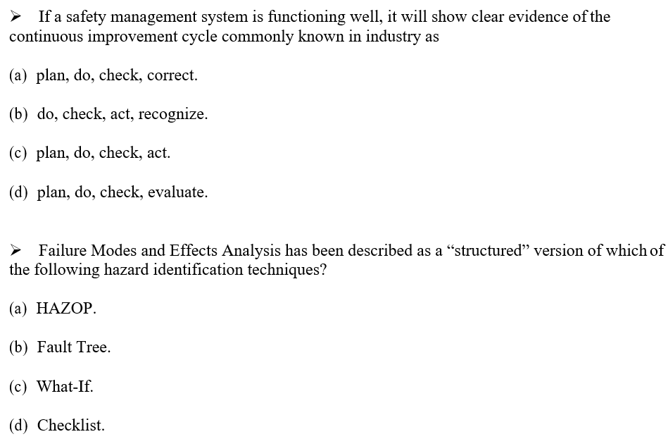 Solved → A Checklist analysis is not particularly helpful at | Chegg.com