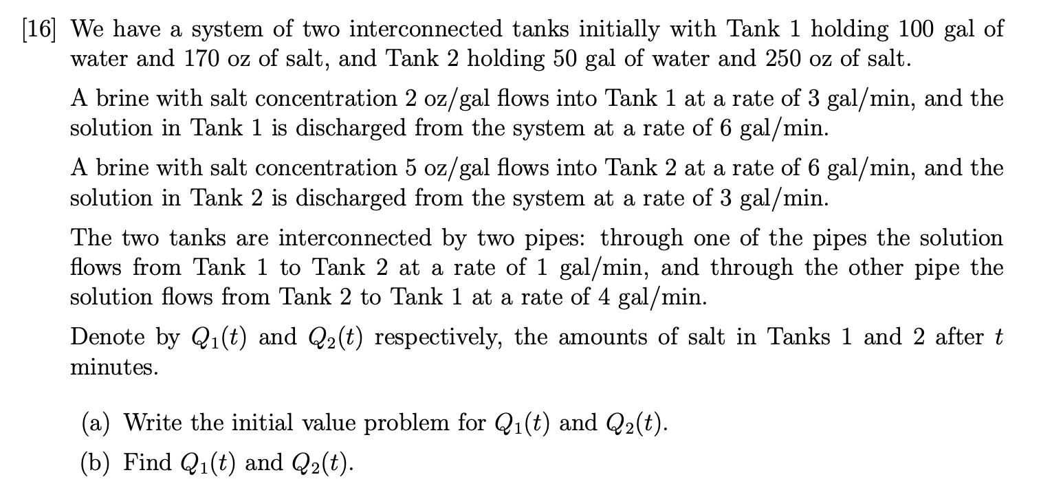 Solved 6] We have a system of two interconnected tanks | Chegg.com