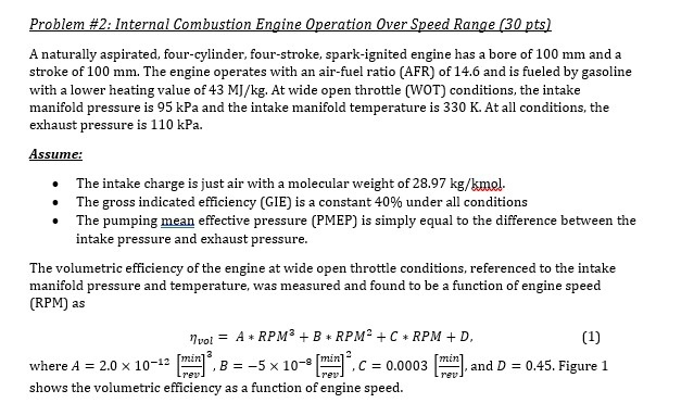 Problem #2: Internal Combustion Engine Operation Over | Chegg.com