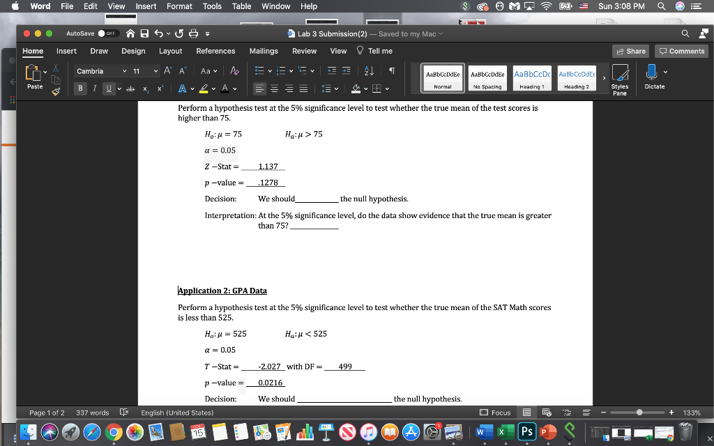 Solved Word File Edit View Insert Format Tools Table Window | Chegg.com