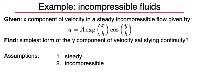 Solved Example: incompressible fluidsGiven: x ﻿component of | Chegg.com