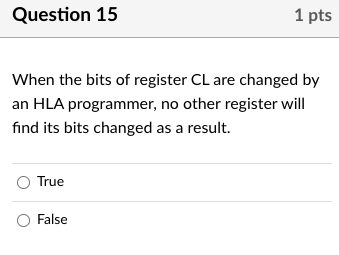 Solved When the bits of register CL are changed by an HLA | Chegg.com