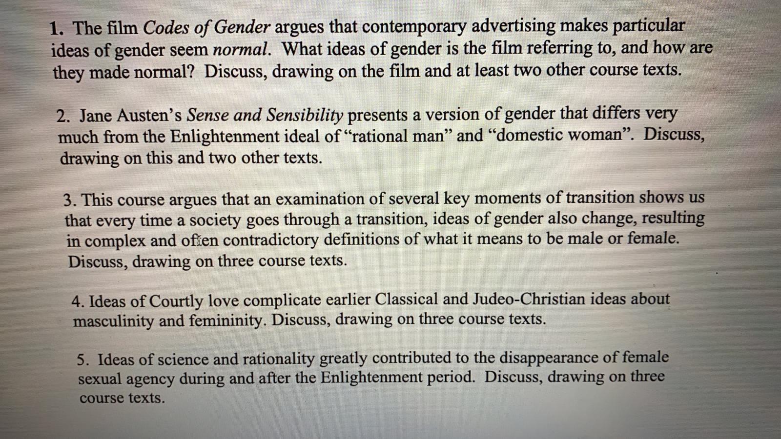 1. The film Codes of Gender argues that contemporary | Chegg.com