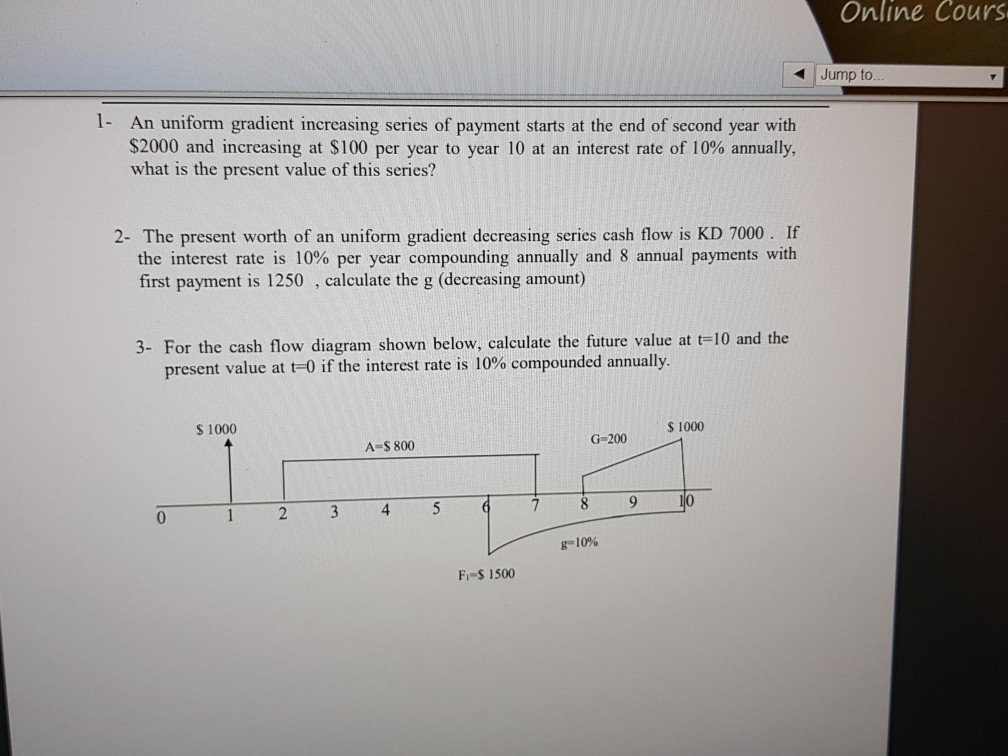 Solved Online Cours Jump to 1- An uniform gradient | Chegg.com