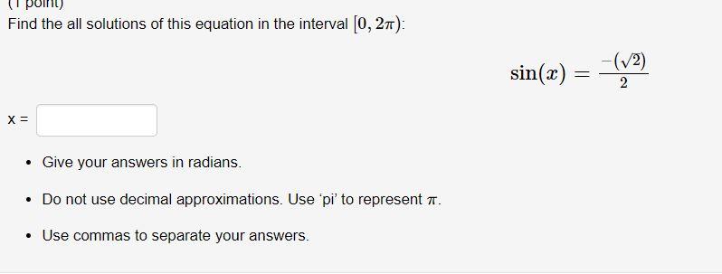 Solved (1 point) Find the principal root of this equation: 2 | Chegg.com