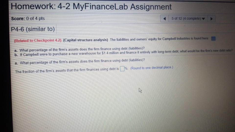 Solved Homework: 4-2 MyFinanceLab Assignment Score: 0 of 4 | Chegg.com