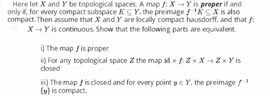 Solved Here let X and Y be topological spaces. A map f: X → | Chegg.com