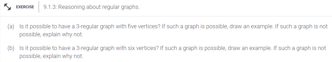Solved EXERCISE 9.1.3: Reasoning about regular graphs. (a) | Chegg.com