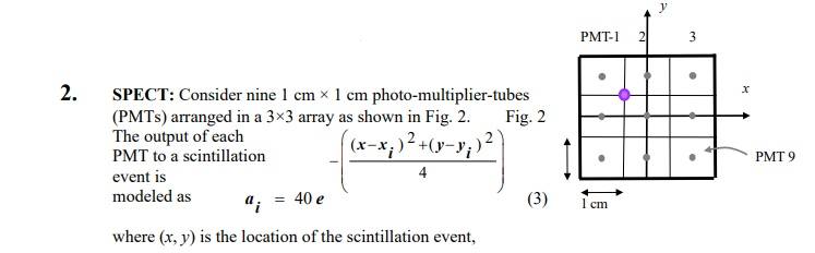 Solved PMT-1 2 3 2. SPECT: Consider nine 1 cm x 1 cm | Chegg.com