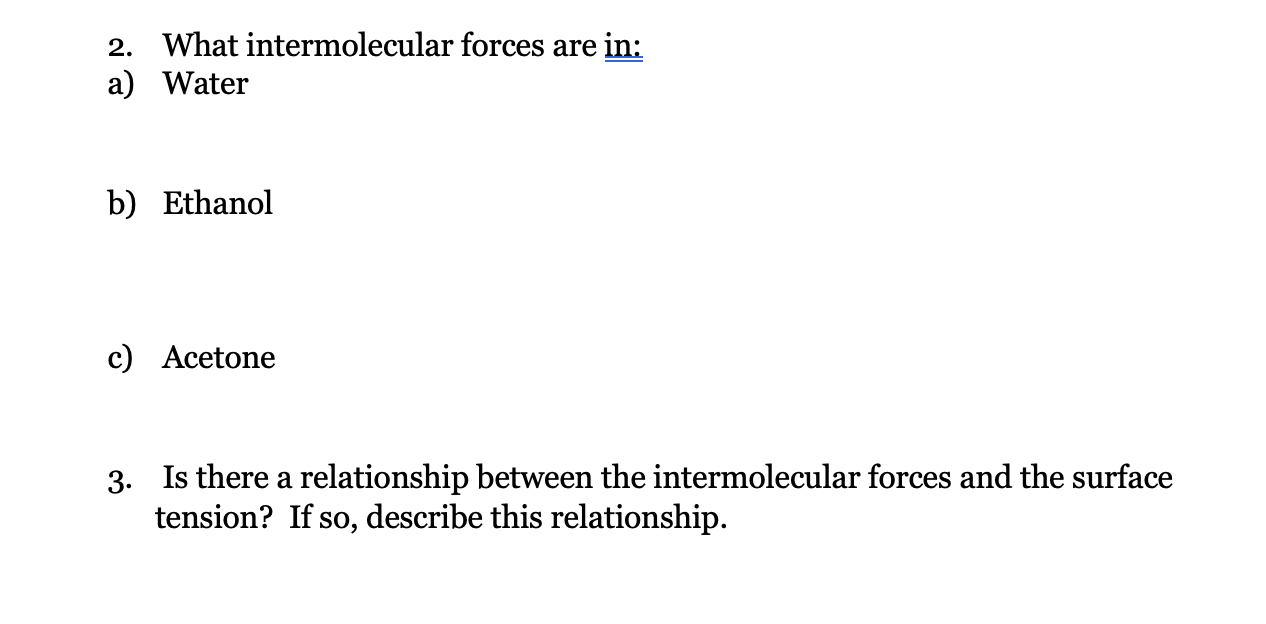 Intermolecular Forces Diagram With Water Chemistry: Structur