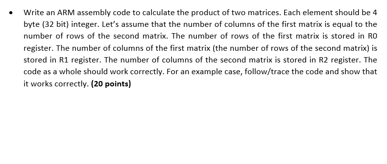 Solved Assembly • Write an ARM assembly code to calculate | Chegg.com