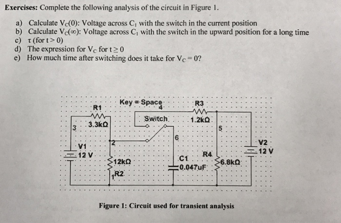 Solved Calculate V_c(0): Voltage across C_1 with the switch | Chegg.com