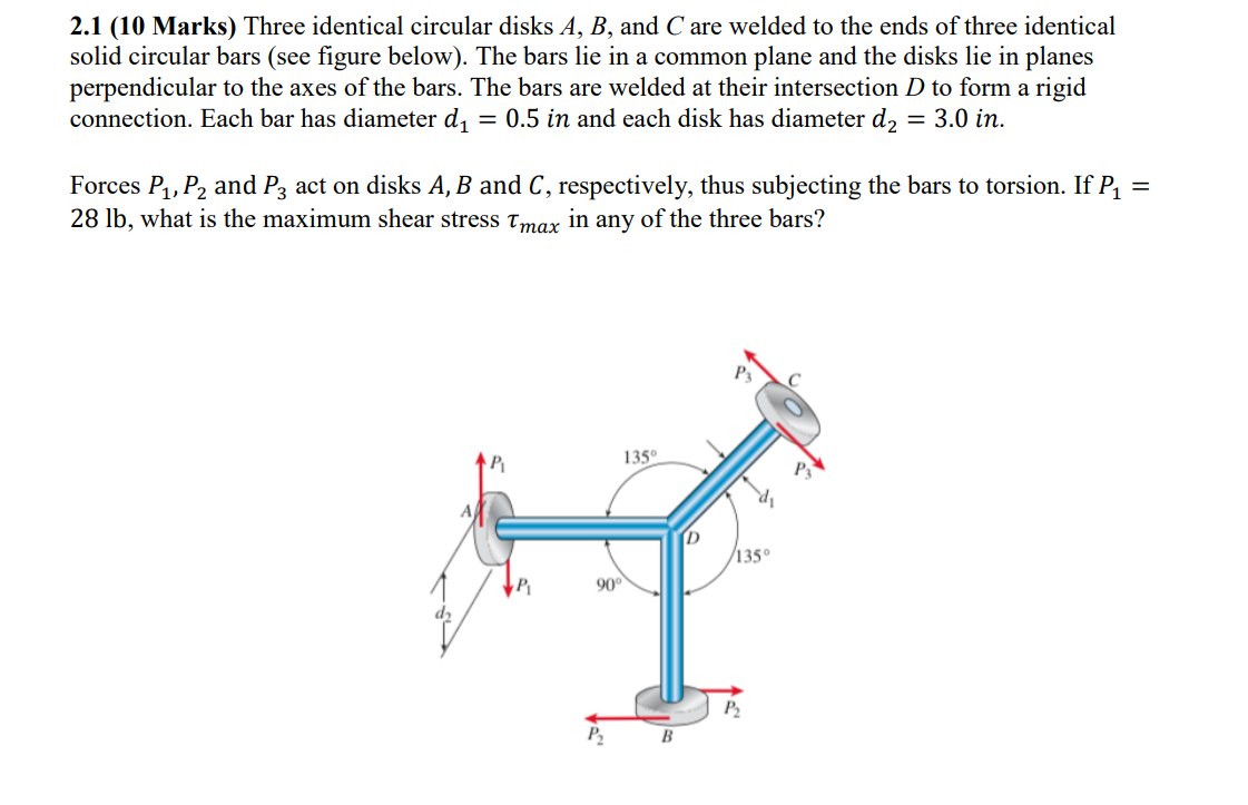 Solved 2.1 (10 Marks) Three identical circular disks A, B, | Chegg.com