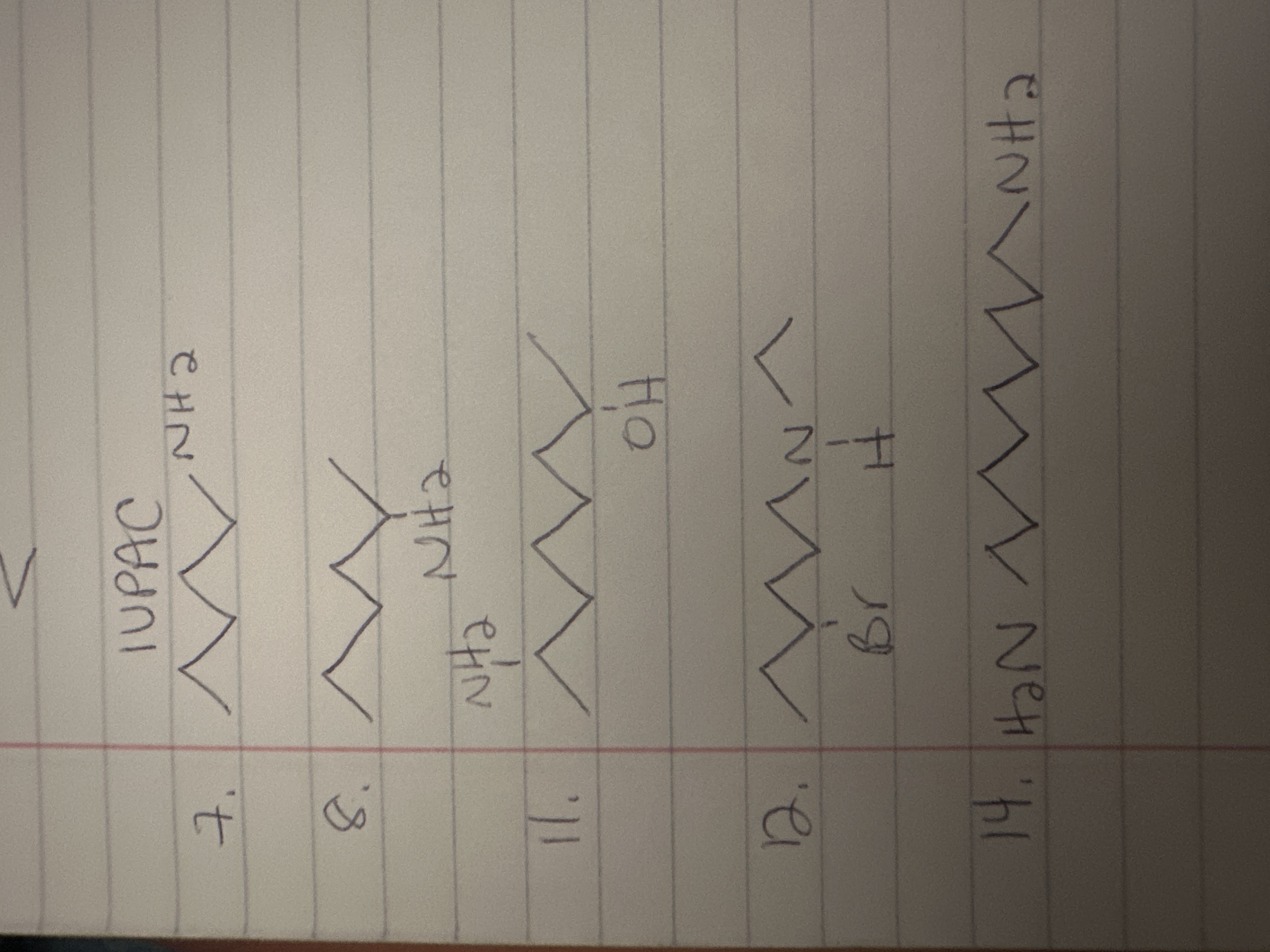 Solved IUPAC 7. 8. II. NH2 NH2 12. 14. HaN | Chegg.com