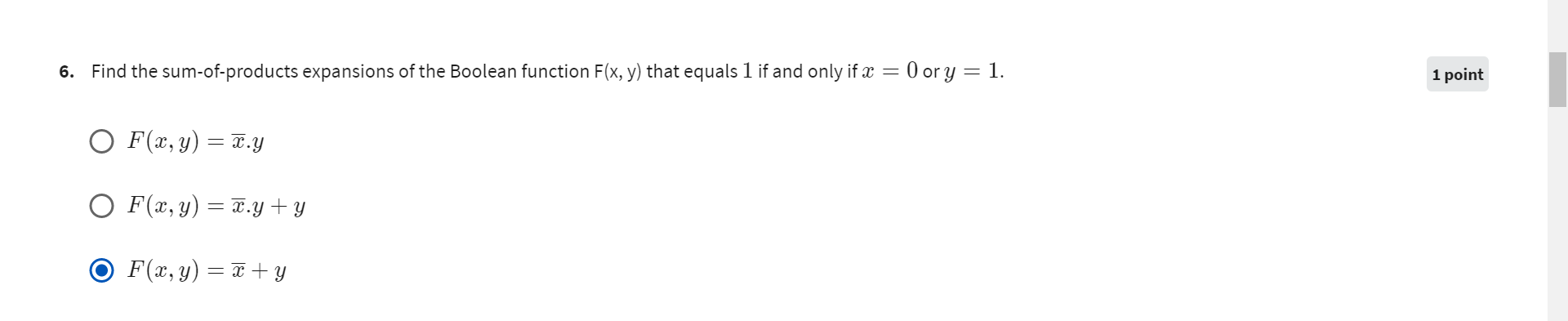 Solved 6 Find The Sum Of Products Expansions Of The Boolean